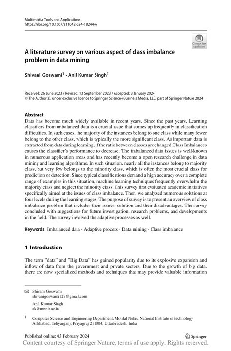 A Literature Survey On Various Aspect Of Class Imbalance Problem In Data Mining Request Pdf
