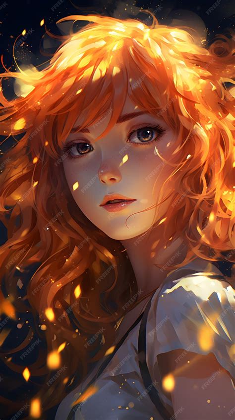 Premium Photo Anime Girl Orange Hair Wallpaper