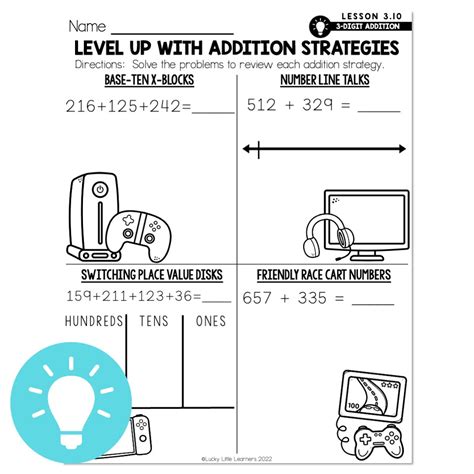 Lucky To Learn Math 3 Digit Addition Review Lesson 3 10 Mini Lesson Level Up With