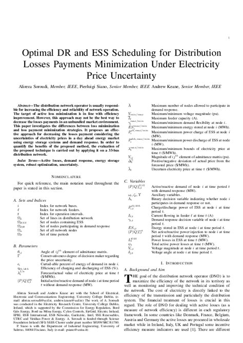 Pdf Optimal Dr And Ess Scheduling For Distribution Losses Payments