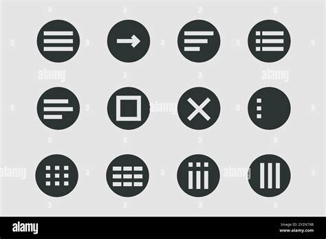Menu For Apps And Web Hamburger Menu Dropdown In Circle Set Interface