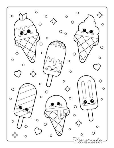 Easy Coloring Pages Ice Cream Printable Ice Cream Coloring Page Cute
