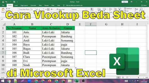 Cara Vlookup Beda Sheet Di Ms Sheet Youtube