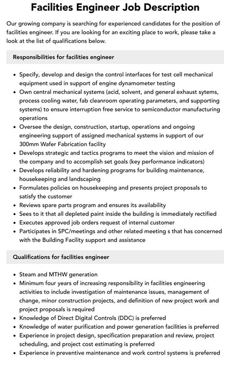 What Is Facilities Job Description At Ruth Madison Blog