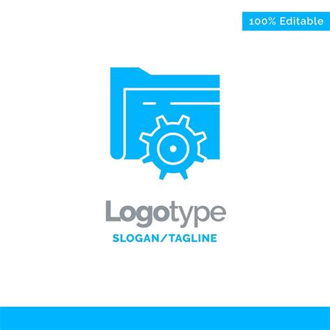 Folder Setting Gear Computing Blue Business Logo Template 18011228