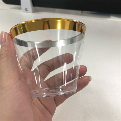 9oz 10oz 12oz 14oz 16oz 로즈 금은 결혼식 당을 위한 플라스틱 명확한 컵 그리고 판을주문을 받아서 만듭니다