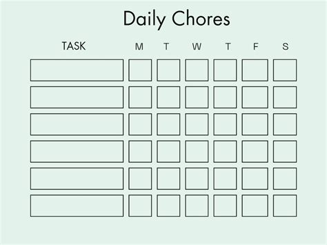 Blank Chore Chart Etsy