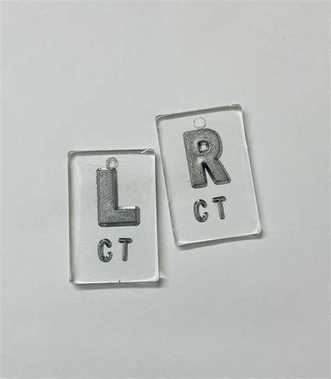 Clear X Ray Markers 1 Pair Lr Radiology Personalized X Ray Etsy