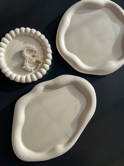 Jesmonite Tray Concrete Tray Coffee Table Tray Large Round Trays Decorative Table Tray