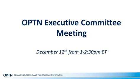 Optn Executive Committee Meeting
