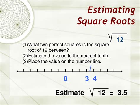 Ppt Estimating Square Roots Powerpoint Presentation Free Download