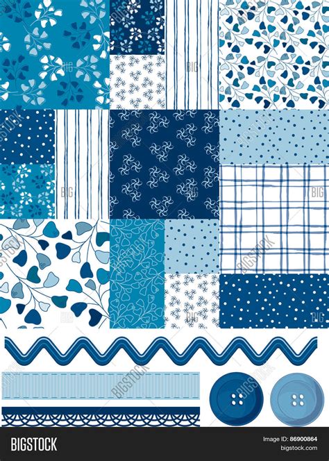 Cool Blue Patchwork Vector And Photo Free Trial Bigstock