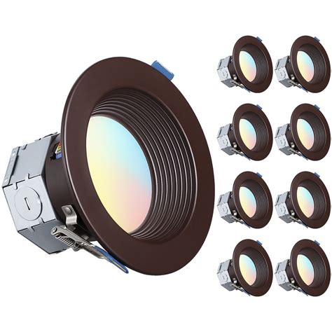 8 Pack 4 5cct Led Canless Recessed Light With J Box Color Temperature