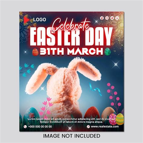 Premium Psd Happy Easter Day 31 March Holiday Of Egg With Easter