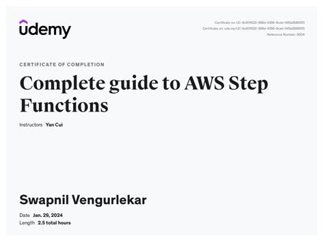 Udemy Course Completion Certificate Swapnil Vengurlekar