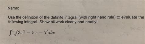 solved name use the definition of the definite integral