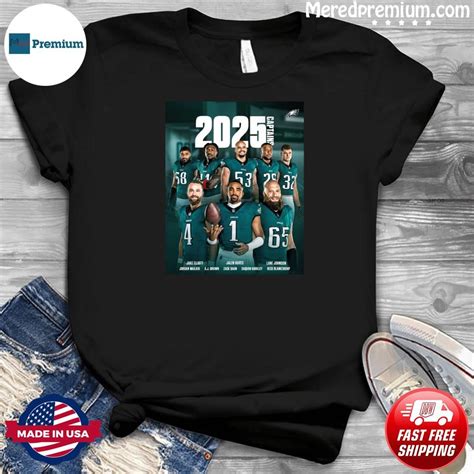 Official Philadelphia Eagles 2025 Captains Players Shirt Hoodie