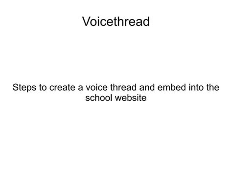 How To Create A Voicethread Pdf