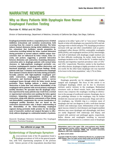 Why So Many Patients With Dysphagia Have Normal Esophageal Function