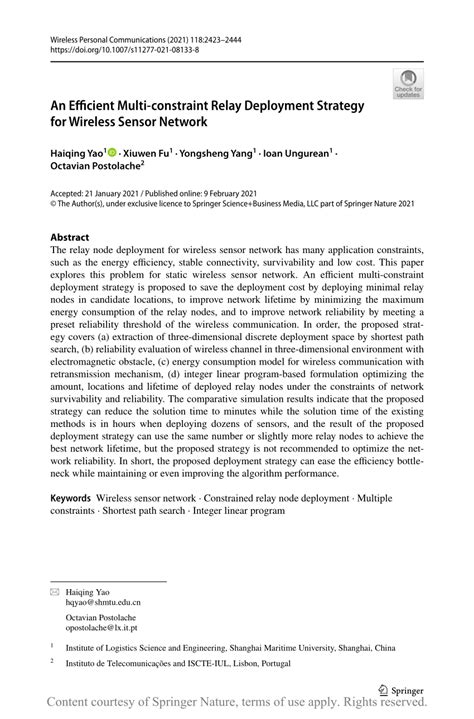 An Efficient Multi Constraint Relay Deployment Strategy For Wireless
