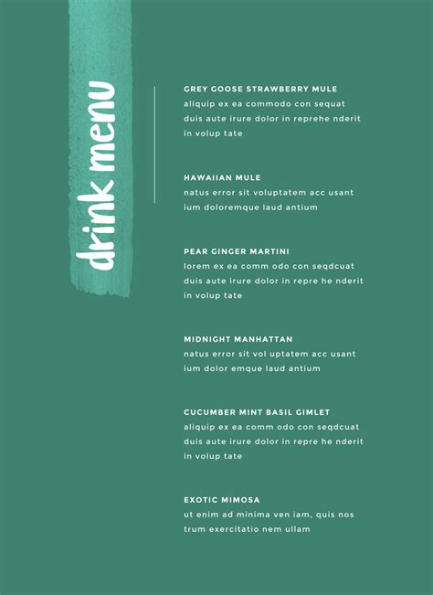 Menus Existing 14 Customizable Template Shutterstock