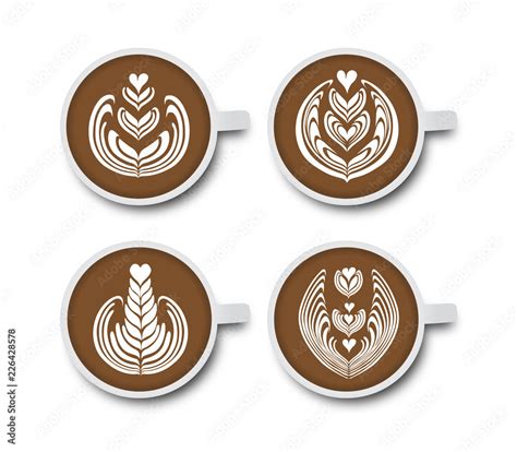 Latte Art Basic Pattern Vector Stock Vector Adobe Stock
