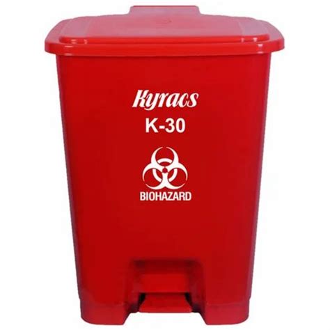 Plastic Foot Pedal 30 Ltr Red Dustbin For Commercialhospital At ₹ 540