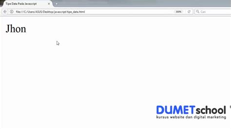 Tipe Data String Dan Integer Pada Javascript Youtube