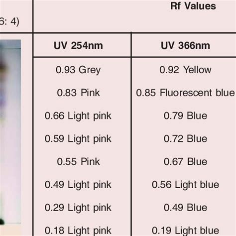 Rf Values Of Chloroform Extract Download Scientific Diagram