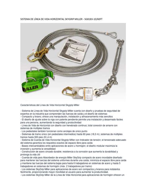 Sistema De Línea De Vida Horizontal Skygrip Pdf