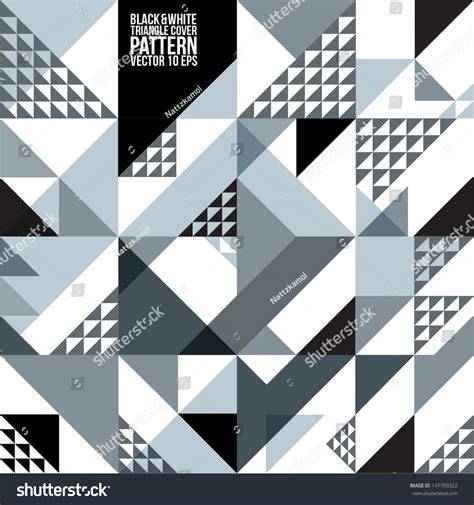 Abstract Geometric Black White Triangle Pattern Stock Vector 147709322 Shutterstock