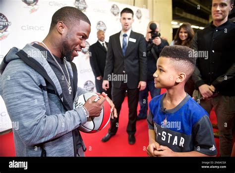 Kevin Hart Left And Demarjay Smith At The Nba All Star Celebrity Game At Ricoh Coliseum On