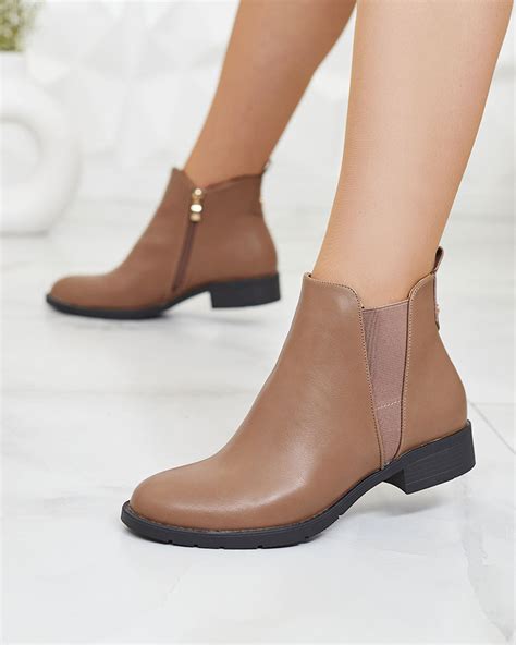 Royalfashion Černé Dámské Kozačky Se Zlatým Brokátem Brosecco Hnědý