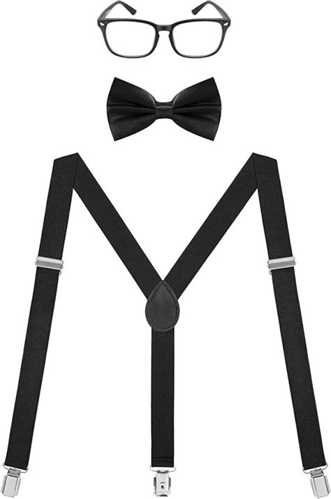 Adults Halloween Nerd Costume Suspender Bowtie Glasses Etsy