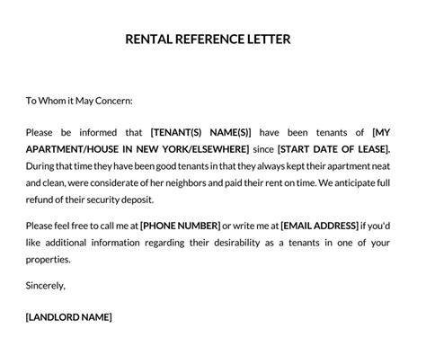 What To Write In A Tenant Reference Letter