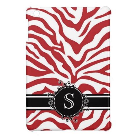 Red Zebra Pattern With Monogram Case For The Ipad Mini Zazzle Ipad Mini Cases Zebra Ipad Mini