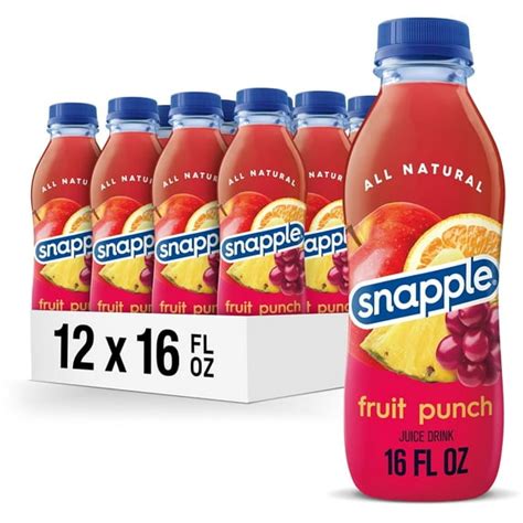 Snapple Fruit Punch Juice Drink 16 Fl Oz Pack Of 12