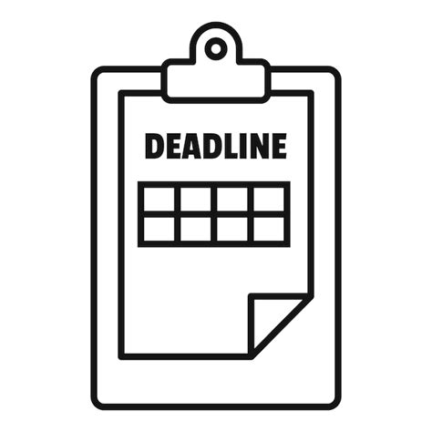 Premium Vector Deadline Clipboard Icon Outline Deadline Clipboard