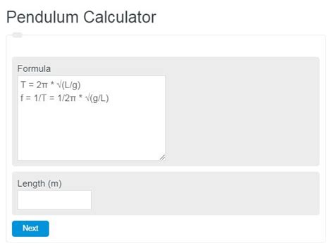 Pendulum Calculator Frequency And Period Calculator Academy