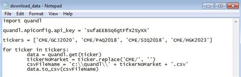 How To Get Data From Quandl With Python Or Excel