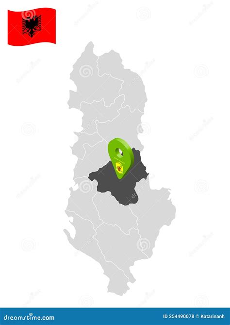 Location Elbasan County On Map Albania 3d Location Sign Similar To The