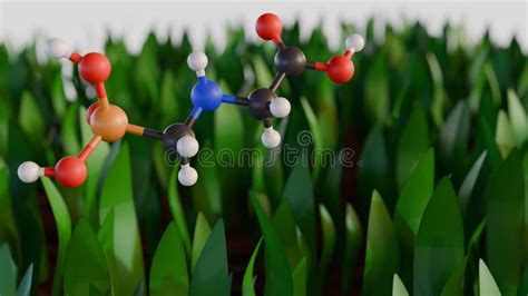 3d Rendering Of Glyphosate Based Herbicides And Green Grass Stock