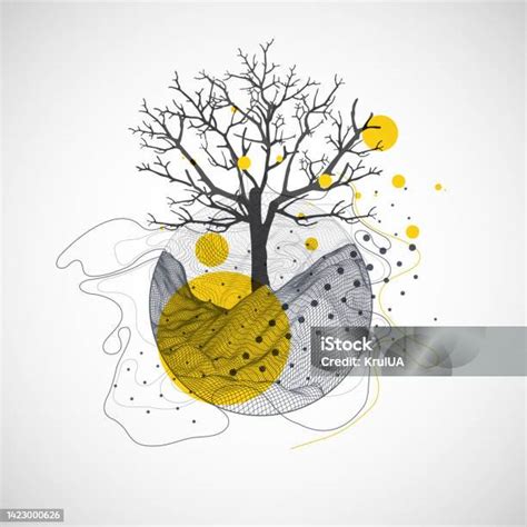 예술 개념 추상적 인 산은 나무의 실루엣으로 형성됩니다 0명에 대한 스톡 벡터 아트 및 기타 이미지 0명 기하 도형 나무 Istock