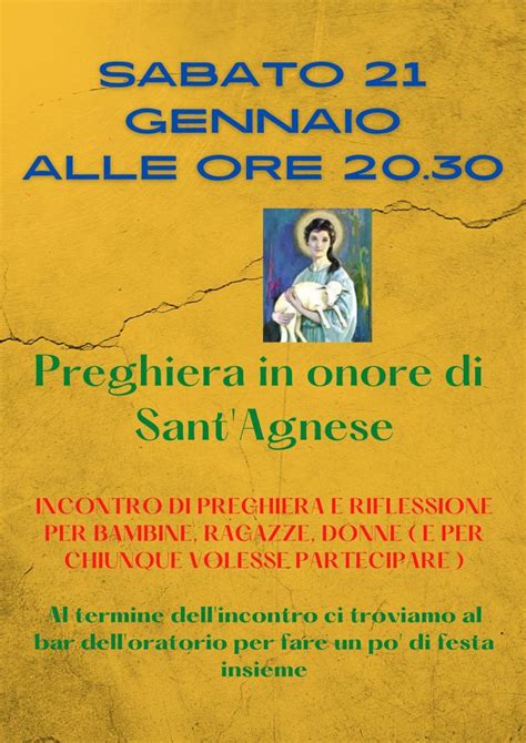 Sabato 21 Gennaio Preghiera S Agnese Parrocchia Gambara