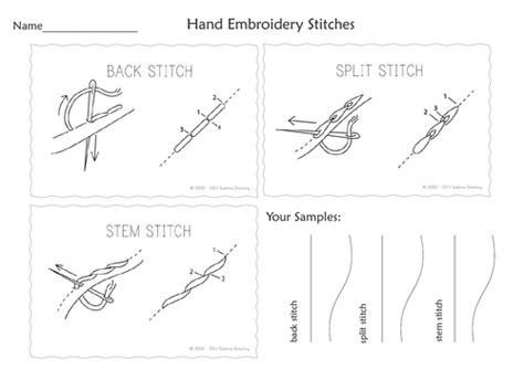 Practise Hand Stitches Hand Sewing Worksheet Teaching Resources