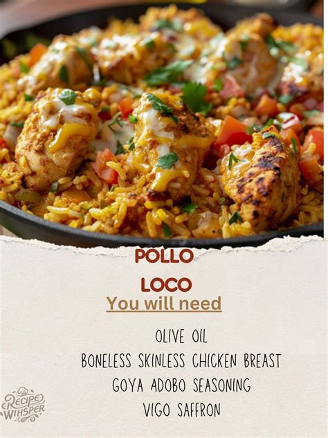 Recipe Pollo Loco Mexican Chicken And Rice With Queso 🍗🧀 Ingredients 2 Tsp Olive Oil 1