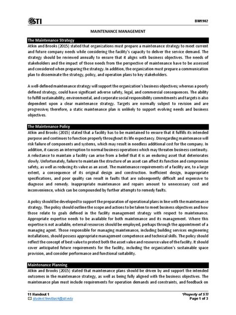 The Maintenance Strategy Pdf Reliability Engineering Business