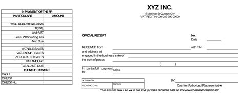 Sales Invoice And Official Receipt Bir New Invoice