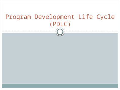 PPTX Program Development Life Cycle PDLC Introduction When Programmers Build Software