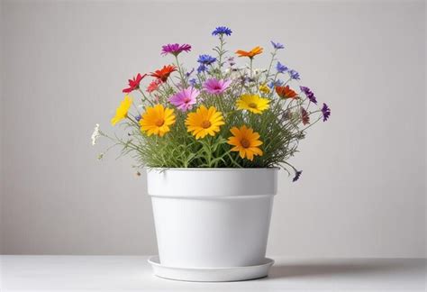 Flower Pot Background Premium Ai Generated Image